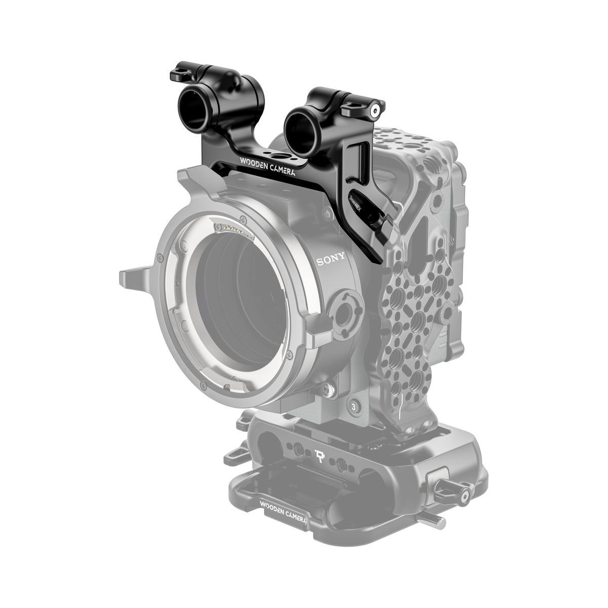 Cage Mount Top Dual Rod Clamp for Sony Rialto Mini — Wooden Camera