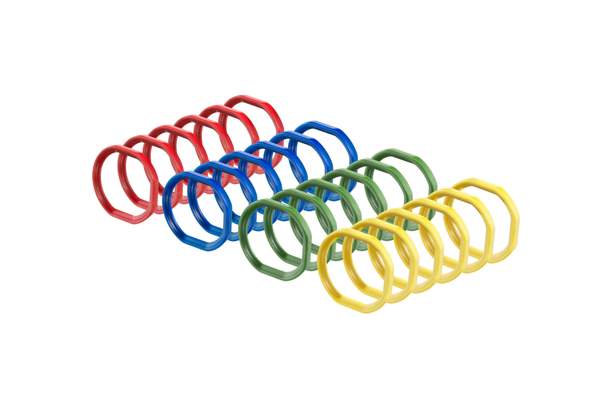 Ultra Handle Color Rings Pack (6x Red, 6x Blue, 6x Green, 6x Yellow ...
